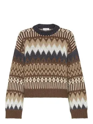 BRUNELLO CUCINELLI Cashmere Mountain Jacquard Sweater