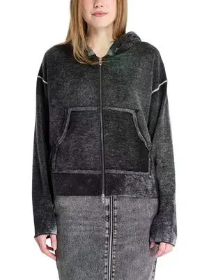 DIESEL® Zip-up Wool Hoodie - Black