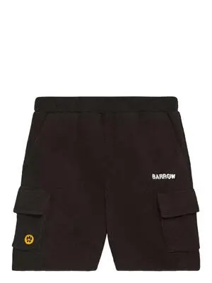BARROW Embroidered-logo Fleece Shorts - Black