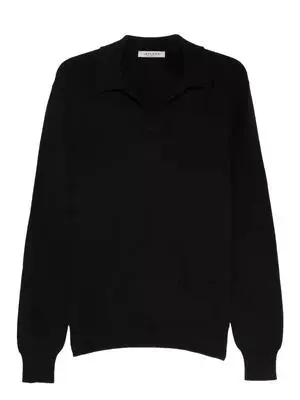 FILERIA Collared Long-sleeve Sweater - Black