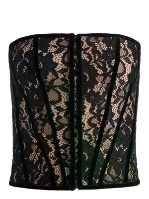 Alice + Olivia Cosette Lace Corset - Black