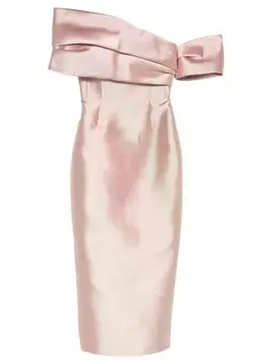 Solace London Off-shoulder Bow Dress - Pink