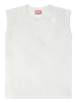 DIESEL Embossed Chain Sleeveless T-shirt - Neutrals