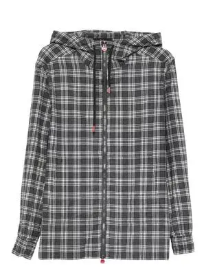 Kiton Plaid Hooded Shirt - Grey