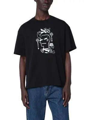 BRAIN DEAD T-shirt With Logo Print - Black
