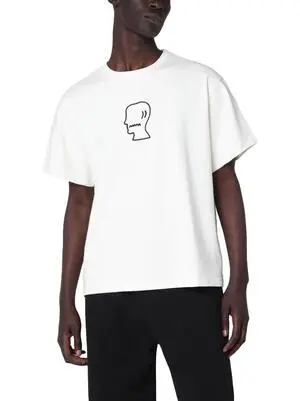 BRAIN DEAD White T-shirt With Embroidered Logo - Beige