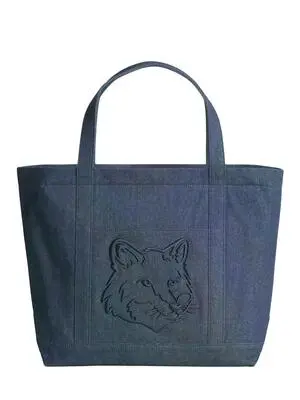 Maison Kitsuné Large Fox Head Tote - Blue