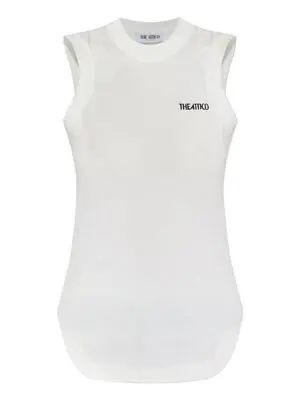 Attico Reese Logo Sleeveless Top - White