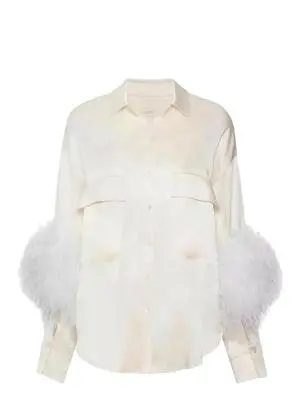 LAPOINTE LAPOINTE Flap-Pockets Ostrich-Feather Shirt
