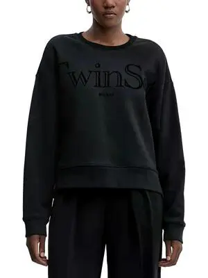 TWINSET Crew-neck Long-sleeve Sweatshirt - Black