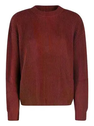 ISABELLE BLANCHE Leather-patch Ribbed Sweater - Red
