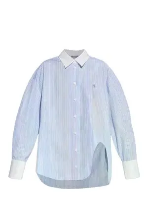 Attico Striped Embroidered Shirt - Blue