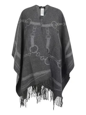 Ralph Lauren Fringed-detail Cape - Grey