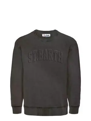 MC2 SAINT BARTH Logo-embroidered Long-sleeved Sweatshirt - Grey