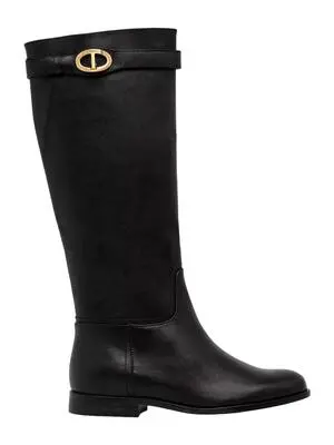 TWINSET Oval T Knee-high Boots - Black