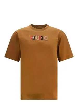 Fendi Logo-embroidered T-shirt - Brown