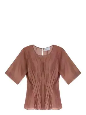Isolda Labirinto De Rios Pintuck Blouse - Brown