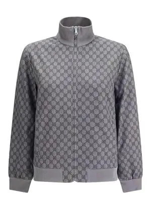 Gucci Gg Monogram Zip Jacket - Grey