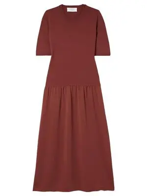 LA LIGNE Sloane Stretch-knit Midi Dress - Burgundy