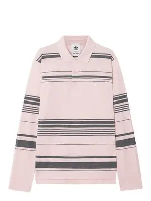 ADIDAS ORIGINALS Wales Bonner Striped Cotton-piqué Polo Shirt - Pink