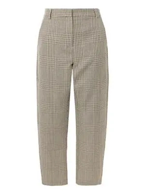 VIOLANTE NESSI Houndstooth Wool Tapered Pants - Neutrals