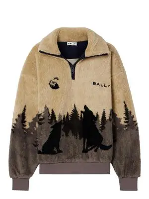Bally Printed Fleece Half-zip Jacket - Neutrals