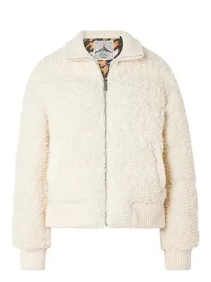 Perfect Moment Padded Wool-bouclé Down Ski Jacket - White