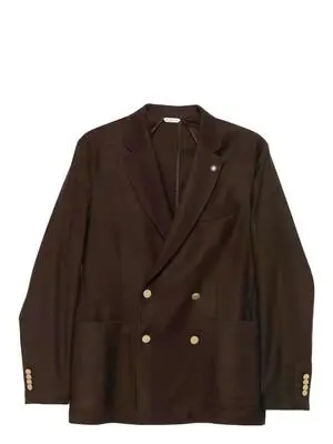 MANUEL RITZ Double-breasted Button Jacket - Brown