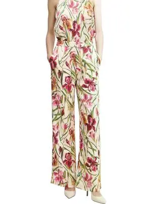 Guess Floral-print Trousers - Neutrals