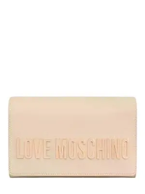 Moschino Embossed Chain Shoulder Bag - Neutrals