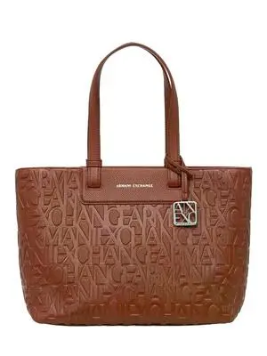 Armani Exchange Debossed Logo Tote Bag - Brown