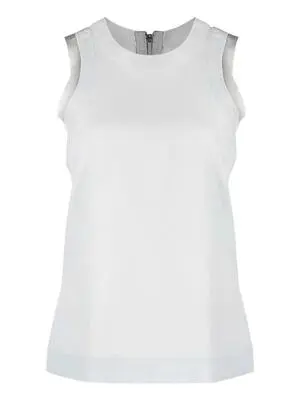 Sacai Zipped-back Round-neck Tank Top - Grey