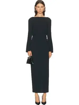 EAVES Norna Polished Crepe Maxi Dress - Black