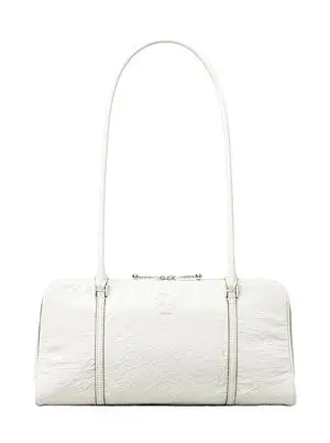 Tory Burch Crinkle Leather Satchel White