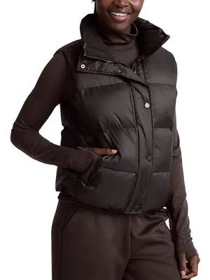 Beyond Yoga Big Cozy Puffer Vest - Dark Chocolate