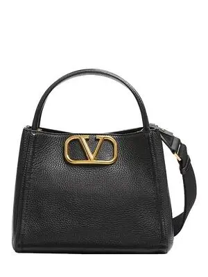 Valentino Garavani Medium Alltime Vlogo Top Handle Bag - Black