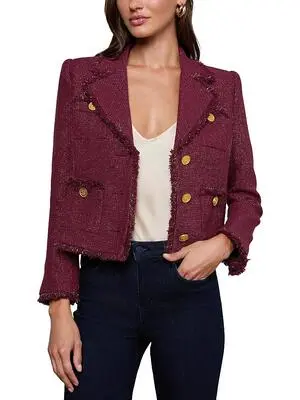 L'Agence Sylvia Collared Jacket - Malbec Gold