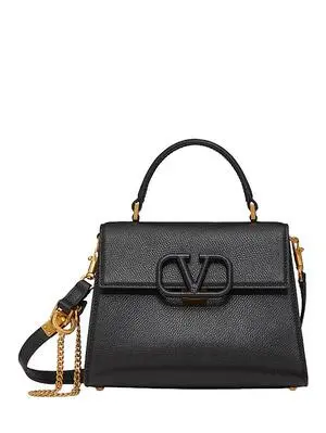 Valentino Garavani Vsling Small Vlogo Convertible Top Handle Bag - Black