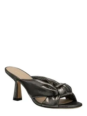 STUART WEITZMAN Soplaya Slide Sandals Gunmetal