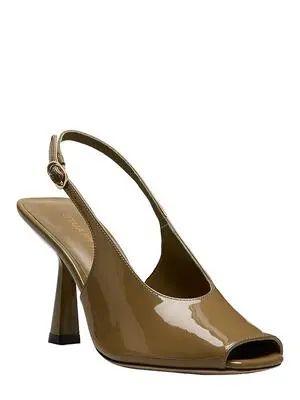 STUART WEITZMAN VAL 85 Slingback Sandals Golden Olive