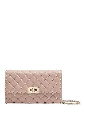 Valentino Garavani Rockstud Spike Crossbody Clutch Bag - Poudre