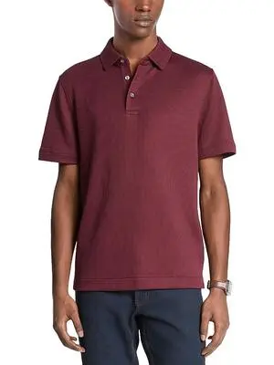 Michael Kors Textured Waffle Polo Shirt - Oxblood