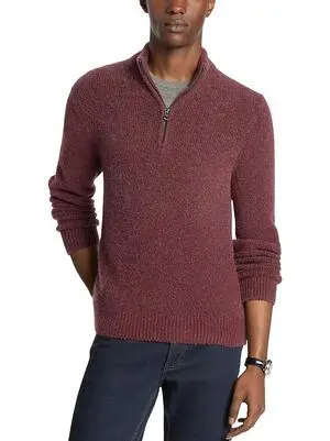 Michael Kors Cozy Luxe Quarter Zip Pullover Sweater - Oxblood