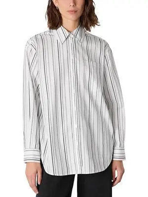 Whistles Irregular Stripe Relaxed Shirt - White/multi