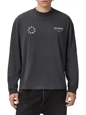 ALLSAINTS Kindred Oversized Logo Sweatshirt - Washed Black