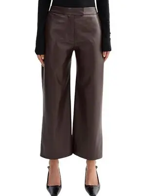 LAMARQUE Faux Leather Pants - Dark Brown