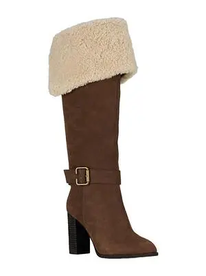 Jeffrey Campbell Nestle Cuff Boots - Brown Crinkle/beige