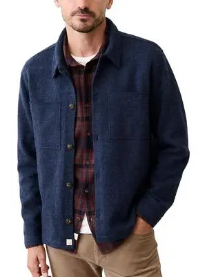 Marine Layer Boiled Wool Overshirt - Navy
