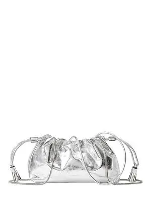 Veronica Beard Metallic Leather Stash Bag - Silver