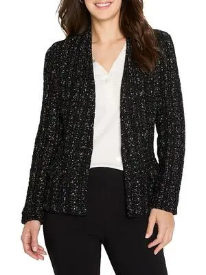 NIC+ZOE Metallic Grid Knit Jacket - Black Mix